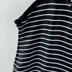Halogen | Tops | Halogen Striped Boxy Zipper Back Twotone Blouse | Poshmark